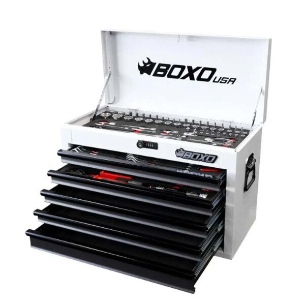 MotoBox | 103-Piece Metric Motorcycle Tool Set with 5-Drawer Hand Carry ...